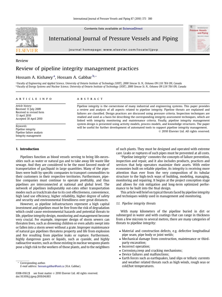 Pipeline Integrity Management Review | PDF | Pipeline Transport | Pipe ...