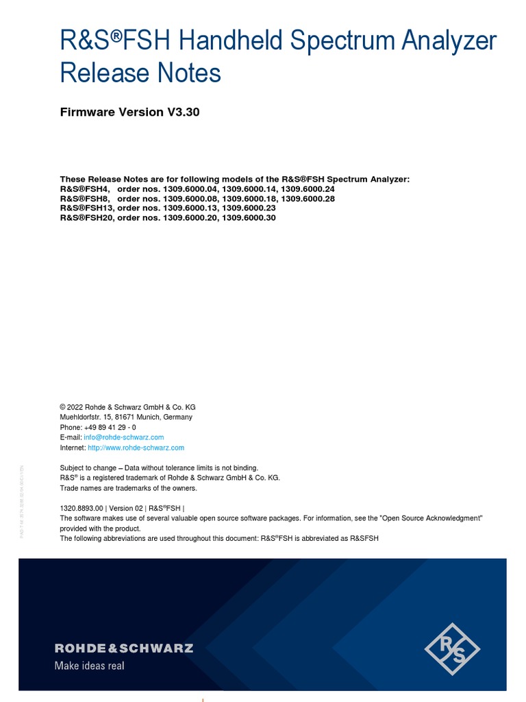 FSH4 ReleaseNotes V3.30 | PDF | Computer Science | Electronics