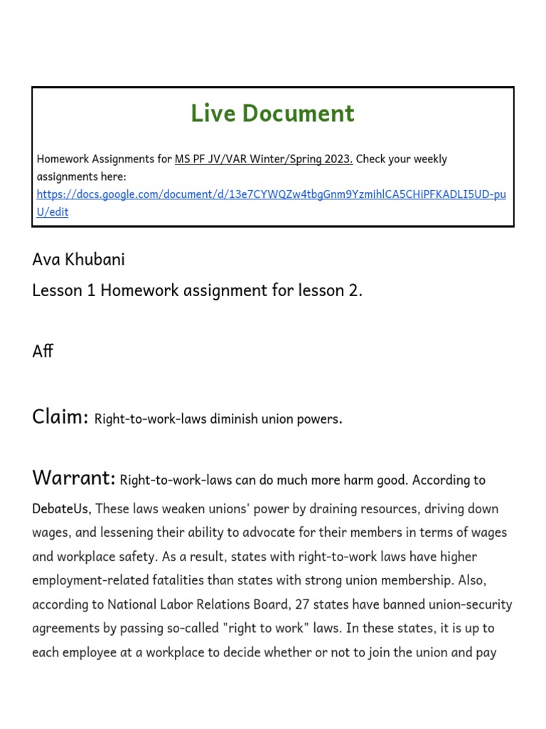 Ava Khubani, Homework, Saturday 11 - 30AM, Winter - Spring 2023, MS PF ...