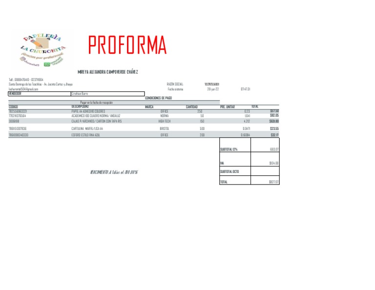 PROFORMA | PDF