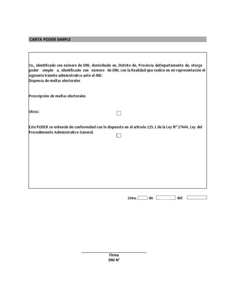 Carta Poder Simple | PDF
