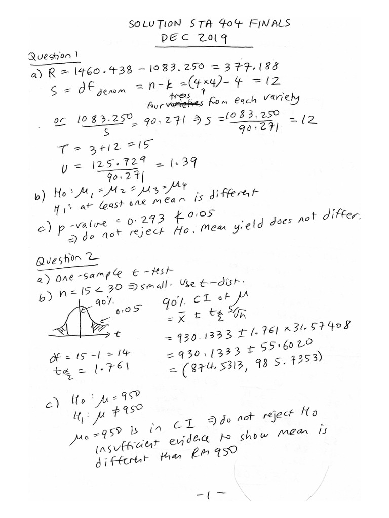 Solution Final Exam Dec 2019 | PDF