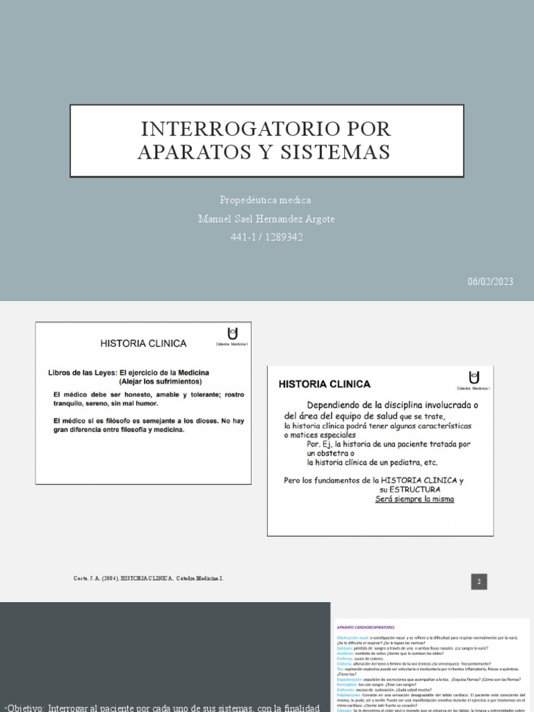 Interrogatorio Médico por Sistemas | PDF | Especialidades Medicas ...