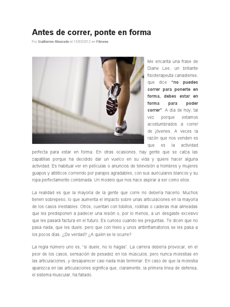 Antes de Correr, Ponte en Forma | PDF