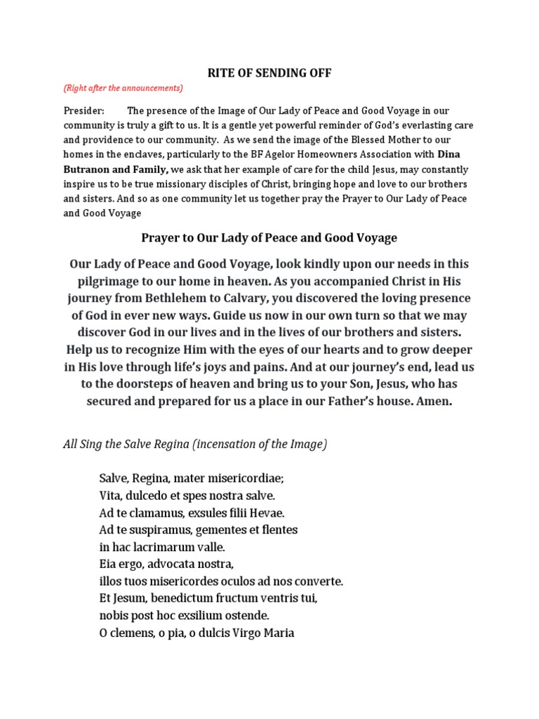 DALAW Inang MARIA Sending Off | PDF | Mary, Mother Of Jesus | Jesus