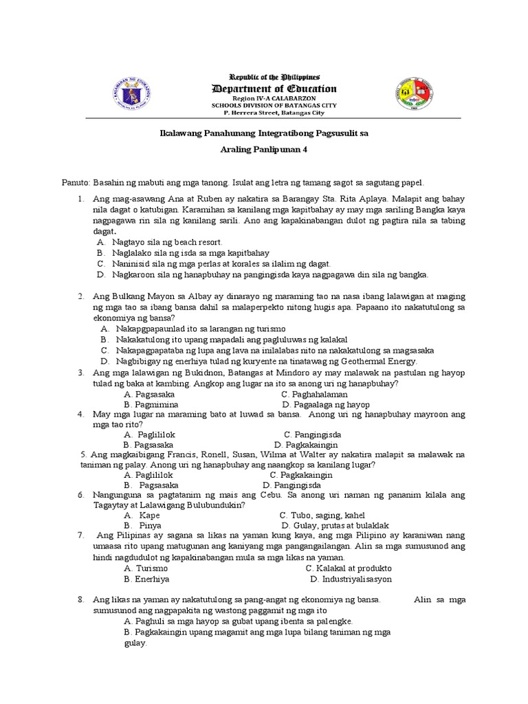 2nd Quarter Test AP 2022 2023 1 | PDF