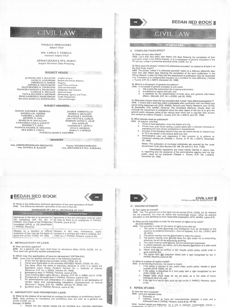 Bedan Red Book 2021 Civil | PDF