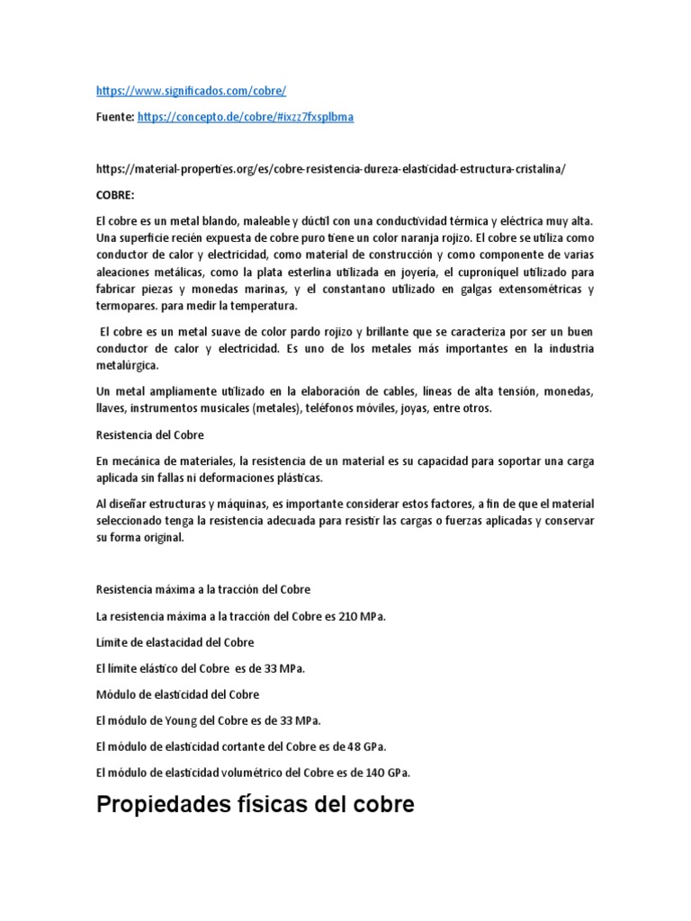 Cobre | PDF | Cobre | Rieles