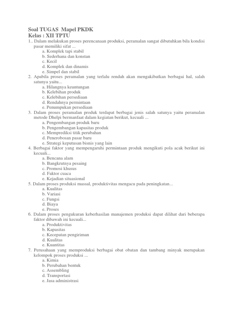 Soal Tugas Mapel PKDK | PDF