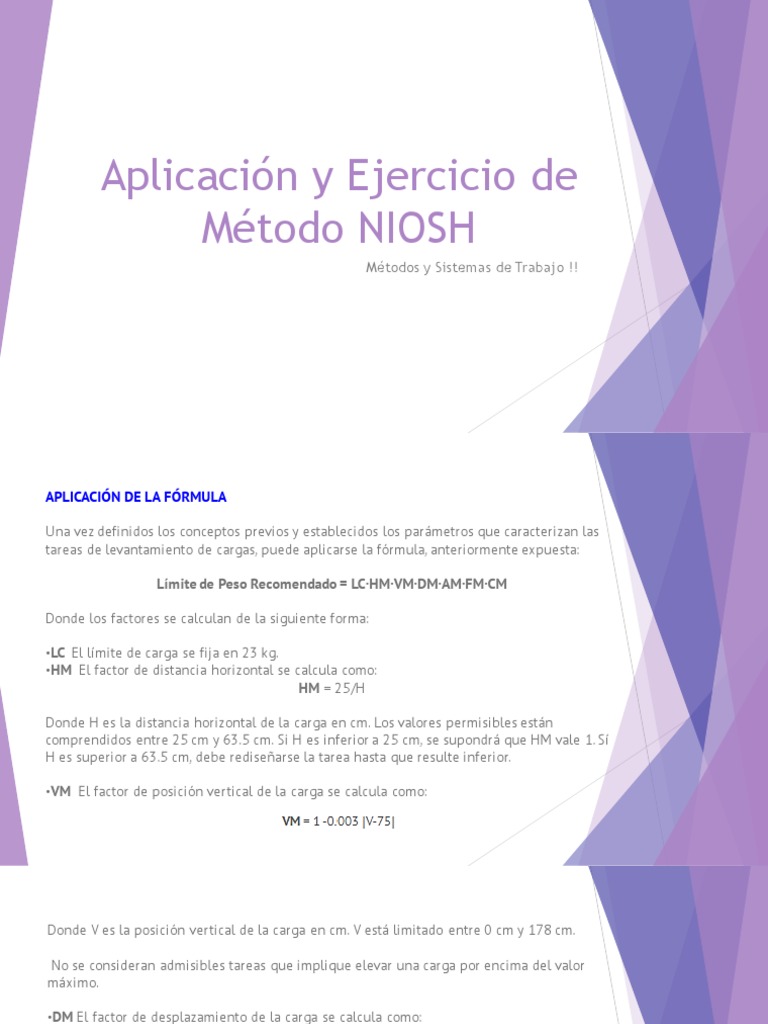 Ejercicio de Método NIOSH | Descargar gratis PDF | Frecuencia