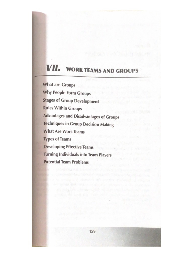 Lesson 7 (Work Teams and Goups) | PDF