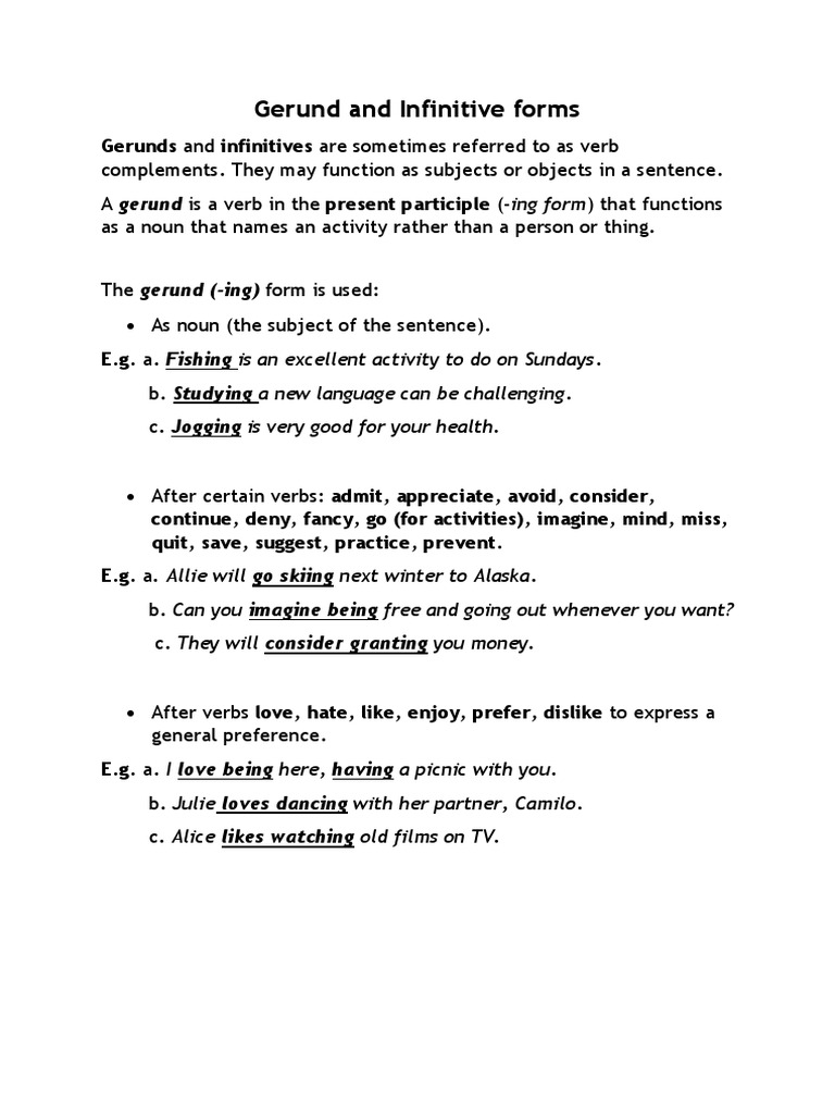Gerund and Infinitive Forms: C. They Will Consider Granting You Money ...