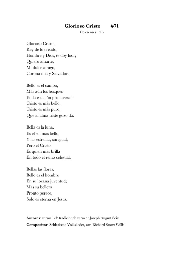 Glorioso Cristo: Poema de Alabanza | PDF | Poesía