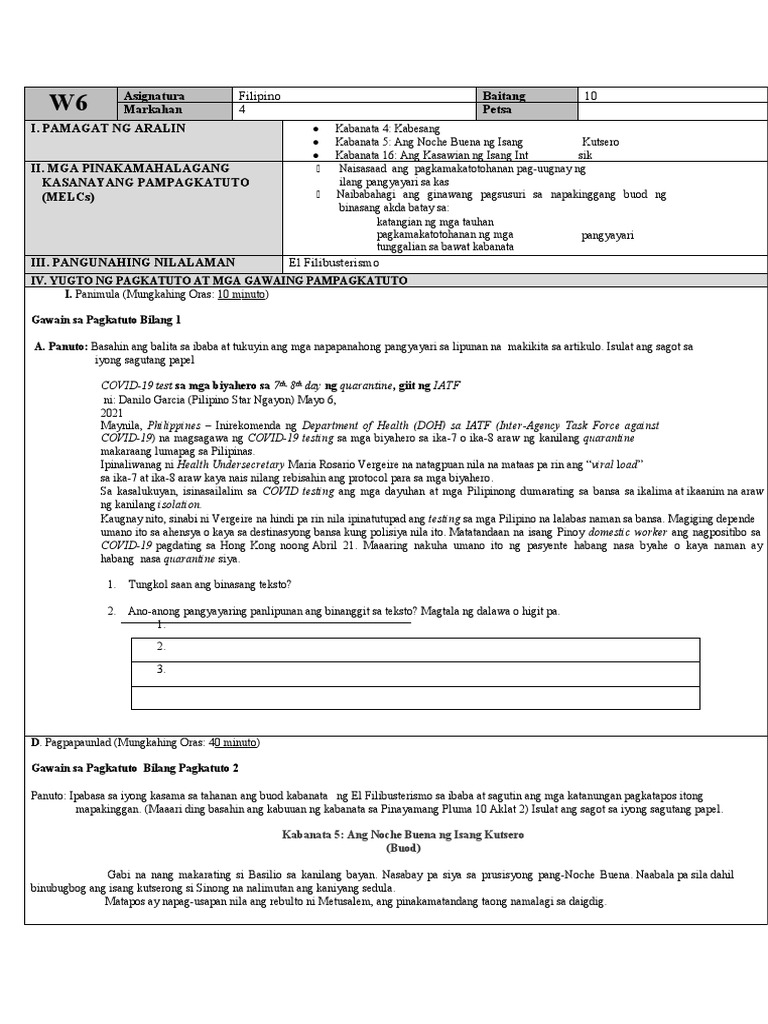 Q4-Filipino-10-Week6 | PDF