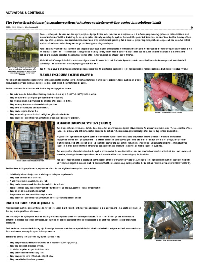 Fire Protection Solutions for Actuators | PDF | Heat | Actuator