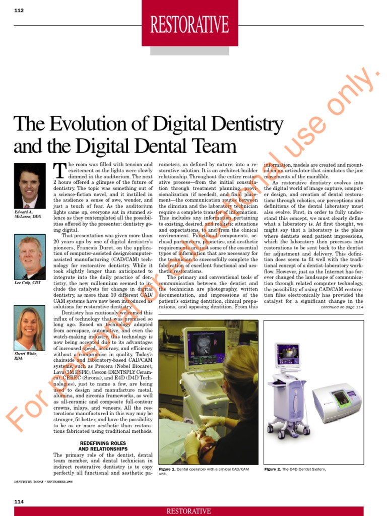 The Evolution of Digital Dentistry: Redefining Roles and Relationships ...