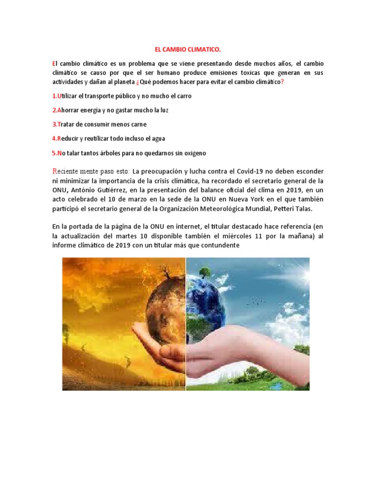 El Cambio Climatico | PDF | Ciencias sociales | Ciencia y matemáticas
