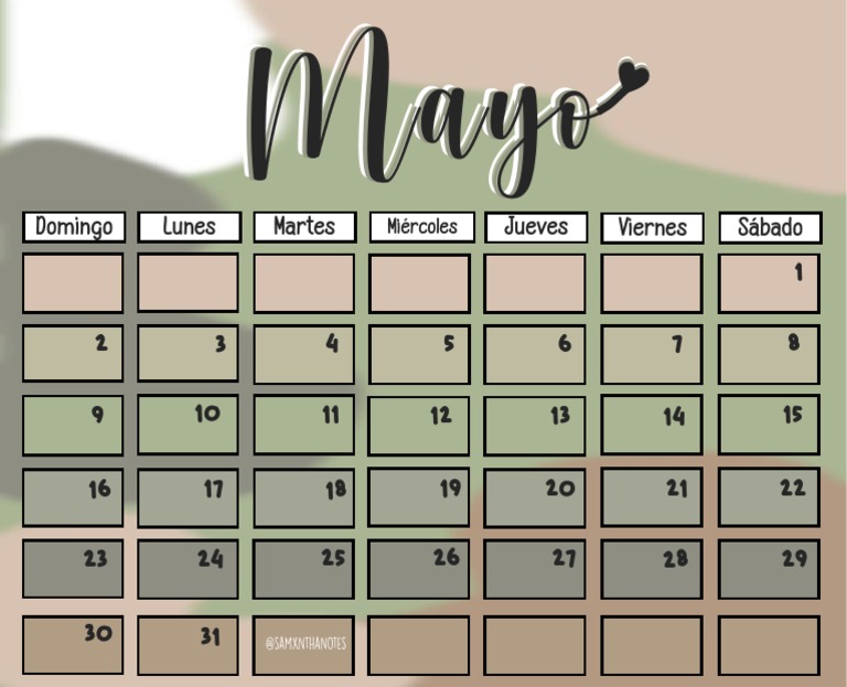 Calendario Mayo | PDF