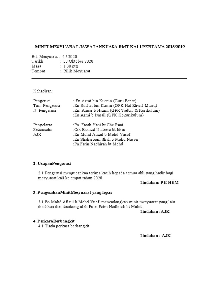 Minit RMT Kali Keempat-1 | PDF