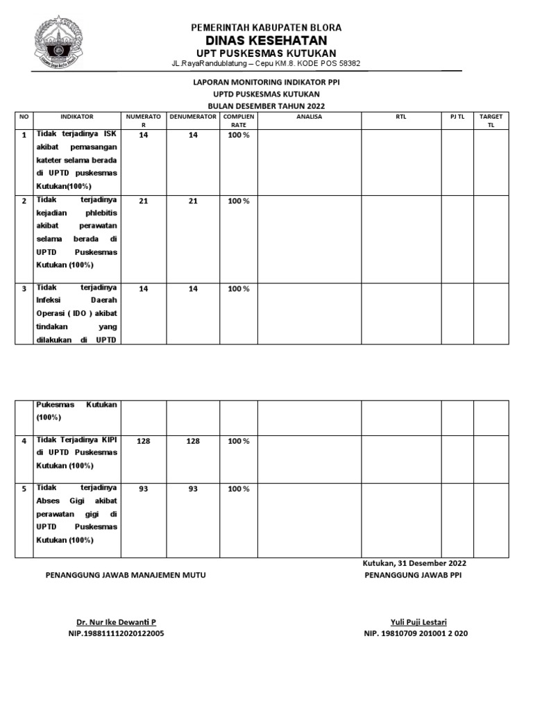 Laporan Monitoring Ppi Des 22 | PDF