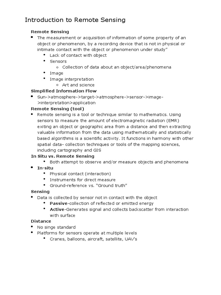 Remote-Sensing-Lecture-Notes Wow | PDF | Electromagnetic Radiation ...