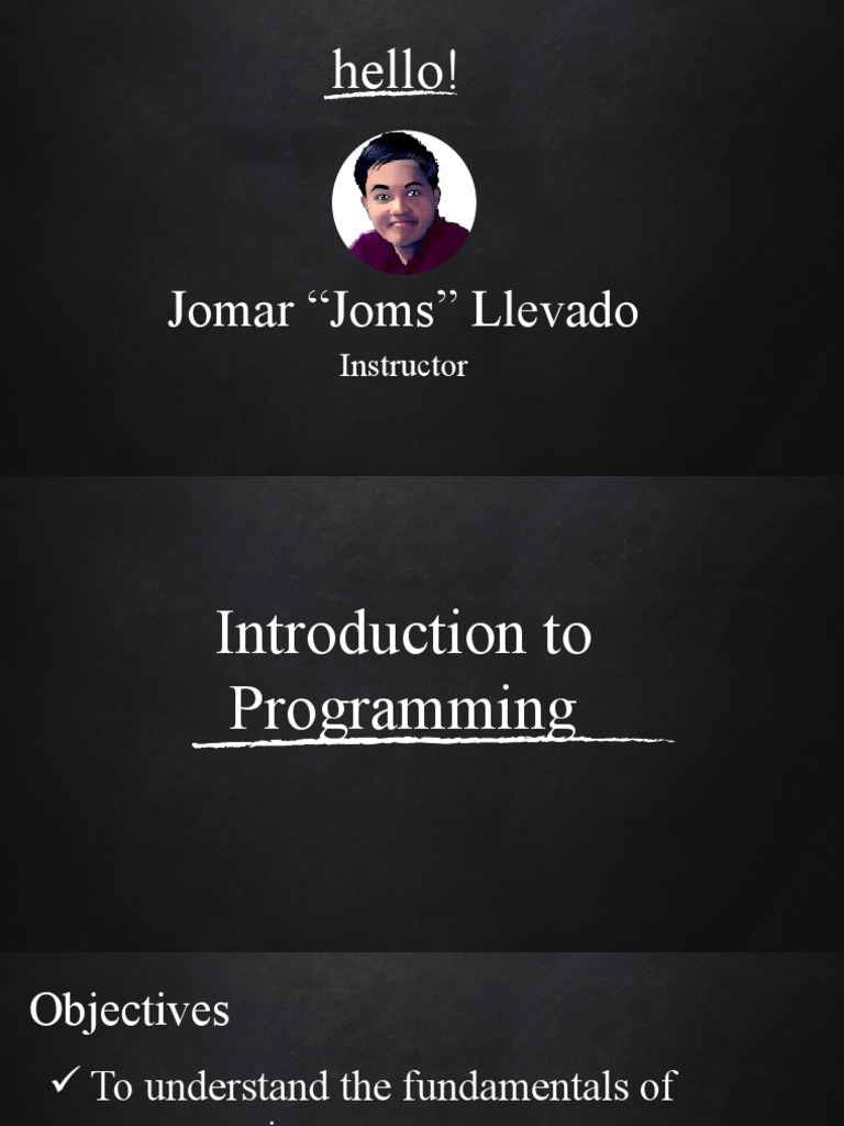 Introduction To Programming Pdf