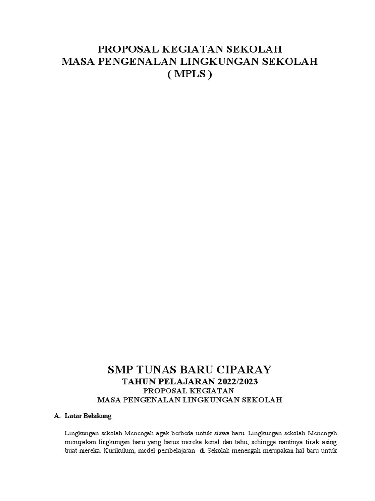 Proposal MPLS 2018 | PDF | Karier & Perkembangan