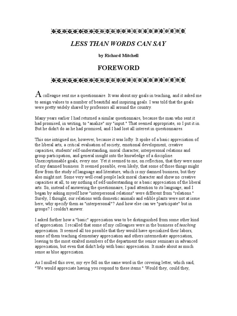 Less Than Words Can Say Excerpts | PDF | National Environmental Policy ...