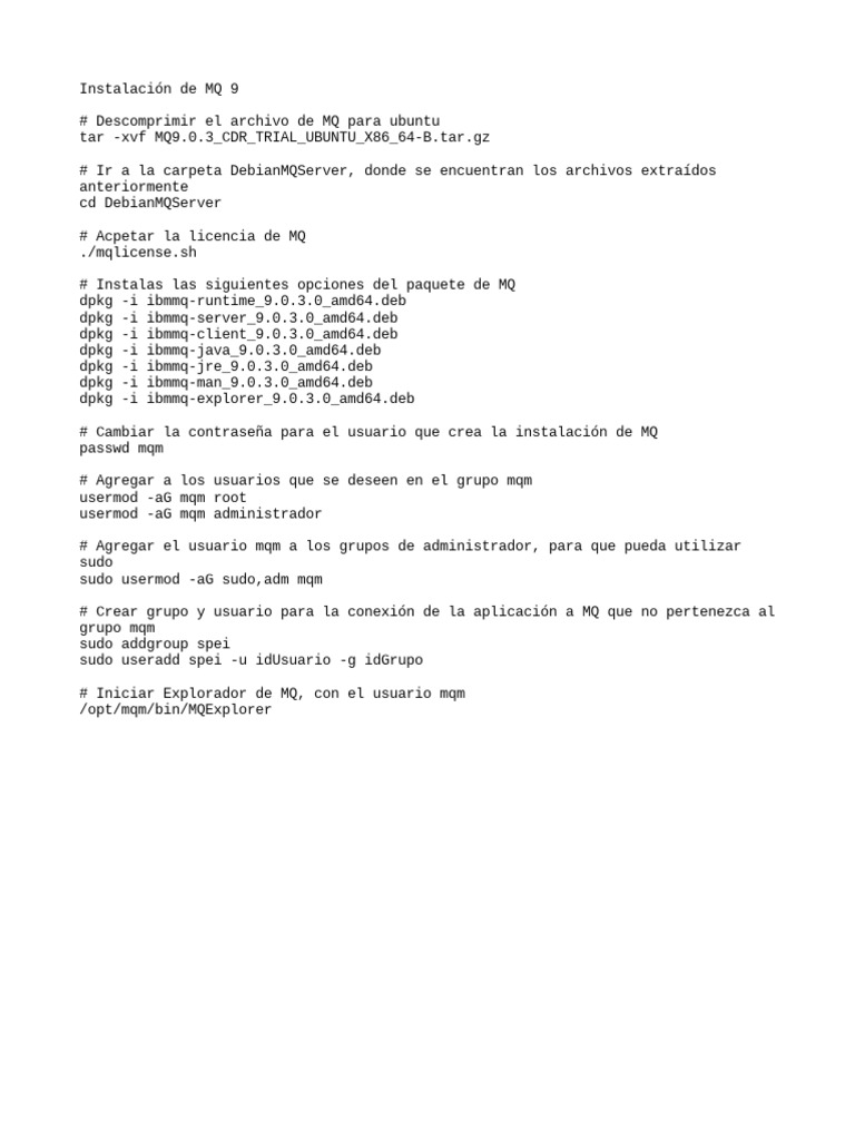 Instalación MQ | PDF