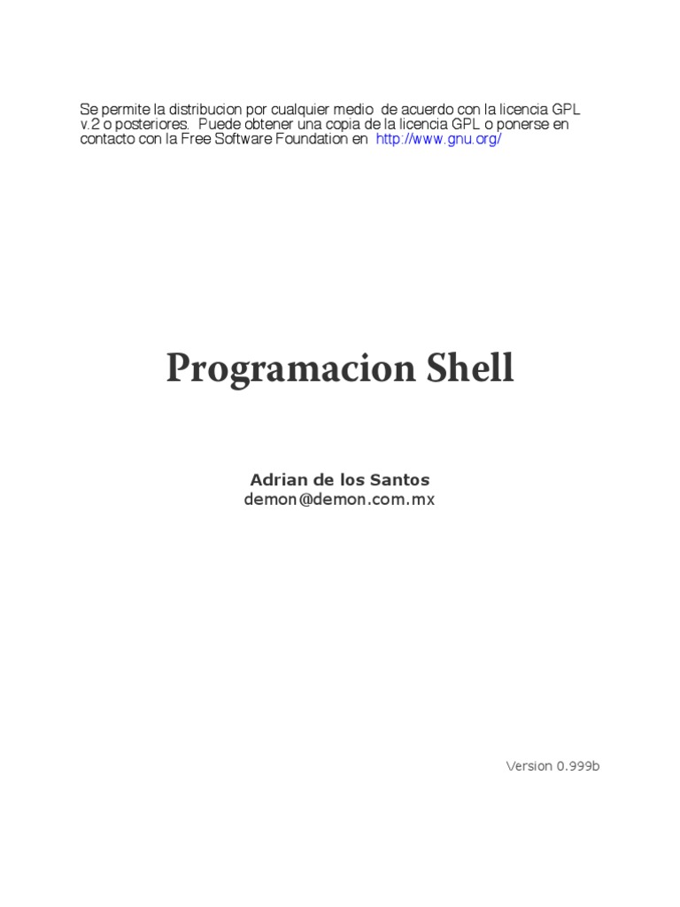 Curso de Programacion Shell | PDF | Unix | Archivo de computadora