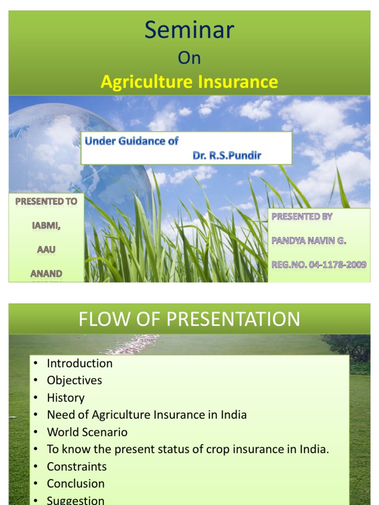 Agriculture Insurance in India | PDF