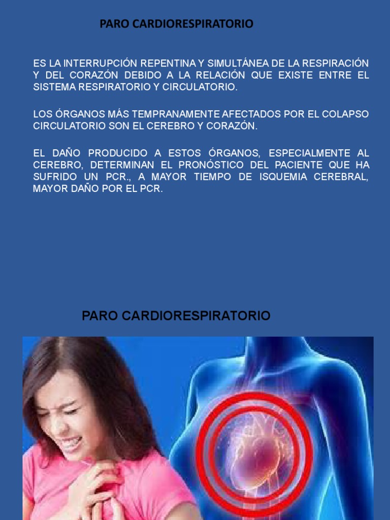 Paro Cardiorespiratorio, y Rcp. Básico | PDF | Reanimación ...