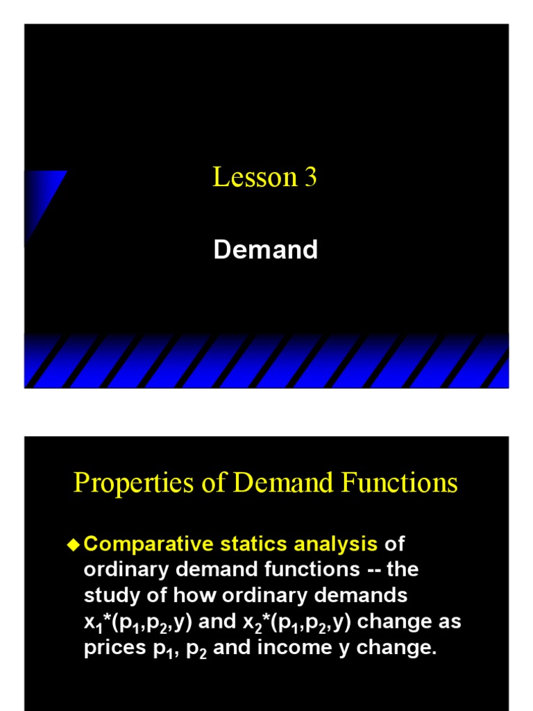 Understanding the Properties of Demand Functions Through the Analysis of Ordinary Demand Curves ...