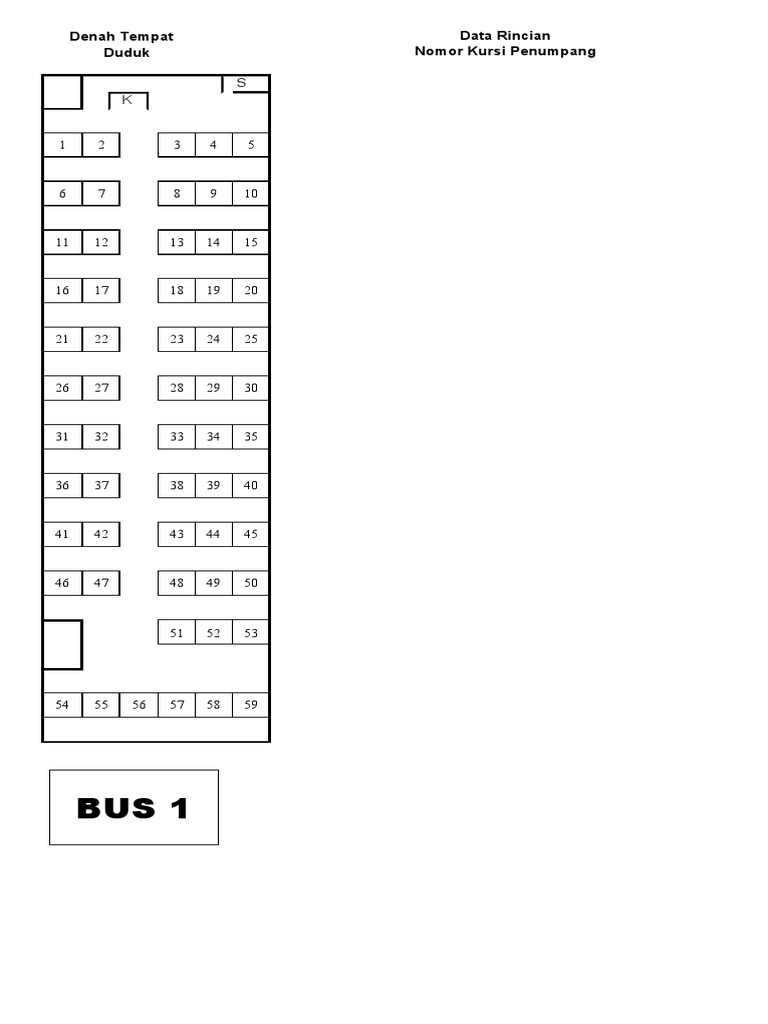 Denah Bus Wisata Religi 2022 | PDF