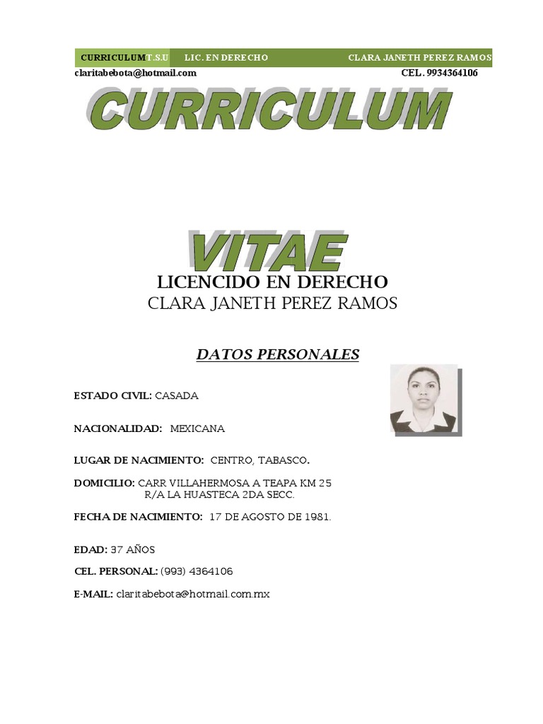Curriculum Vitae Clara | PDF | Instituciones sociales | Etapas educativas
