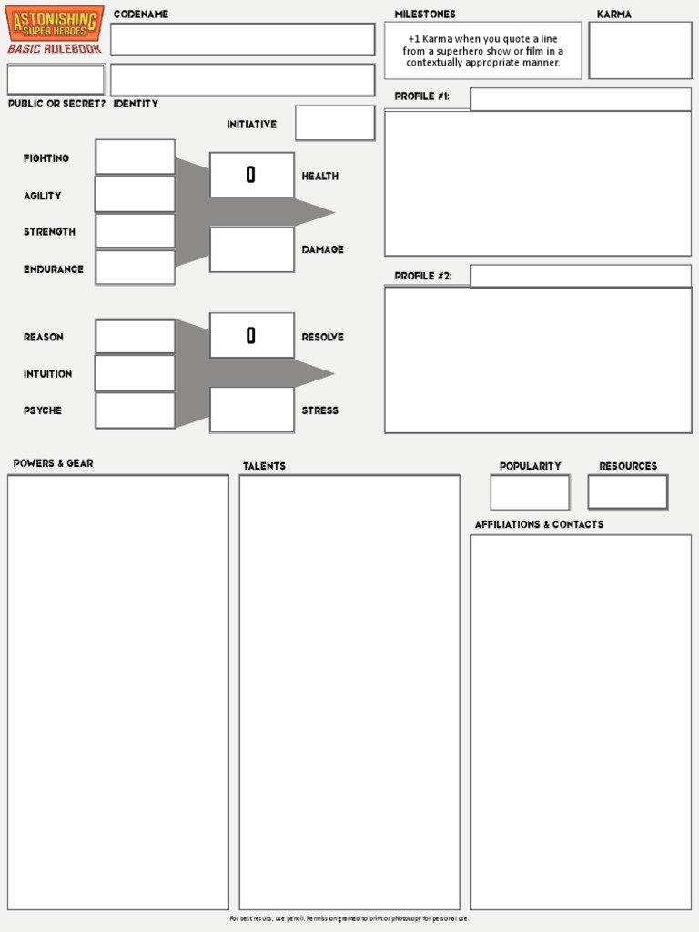 Editable Character Sheets ASH-RPG | Download Free PDF | Superheroes ...