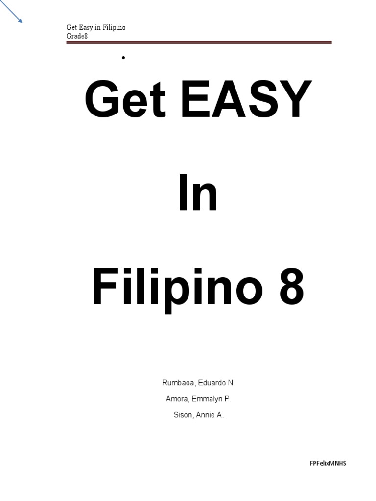 Get EASY in Filipino 8 | PDF