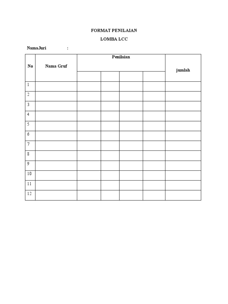 Format Penilaian Lcc Pdf