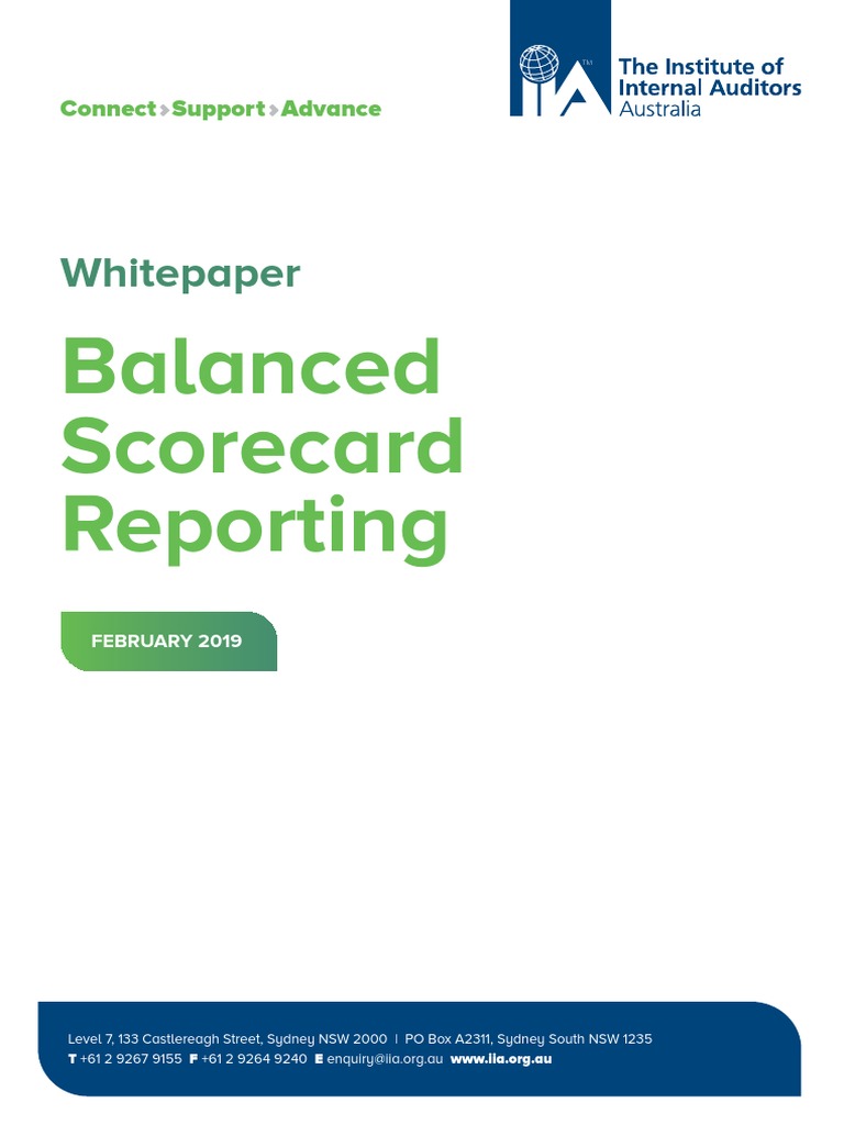 Iia Whitepaper - Balanced Scorecard Reporting | PDF
