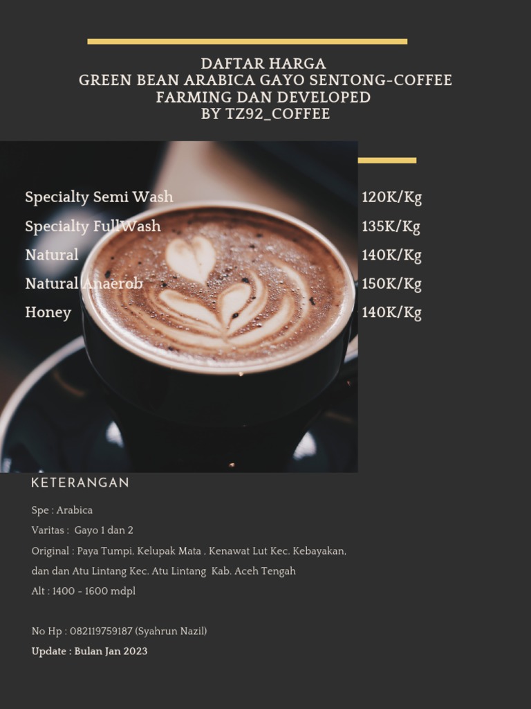 (Ukuran Asli) Hitam Bertekstur Sederhanan Kopi Minuman Menu | PDF