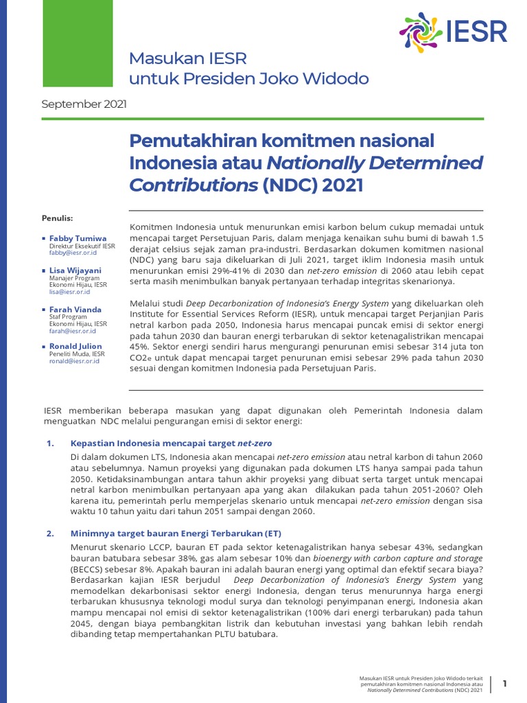 Rekomendasi Untuk Presiden NDC | PDF