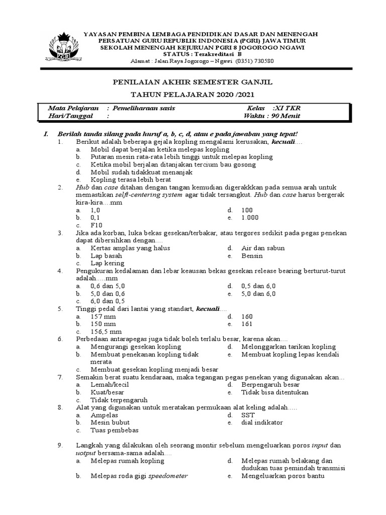 Sasis Pas Xi Ganjil 2020-2021 | PDF