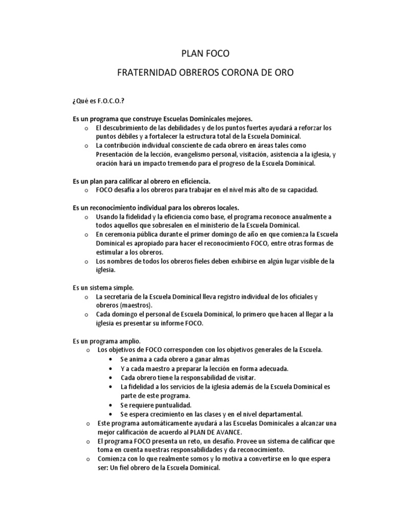 Plan Foco | PDF