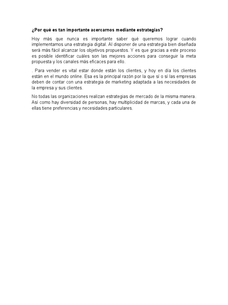 Por Qué Es Tan Importante Acercarnos Mediante Estrategias | PDF