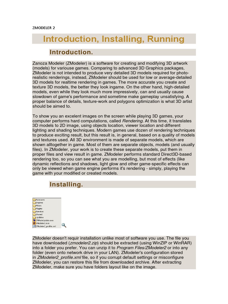 Zmodeler 2 | PDF | 3 D Computer Graphics | Rendering (Computer Graphics)