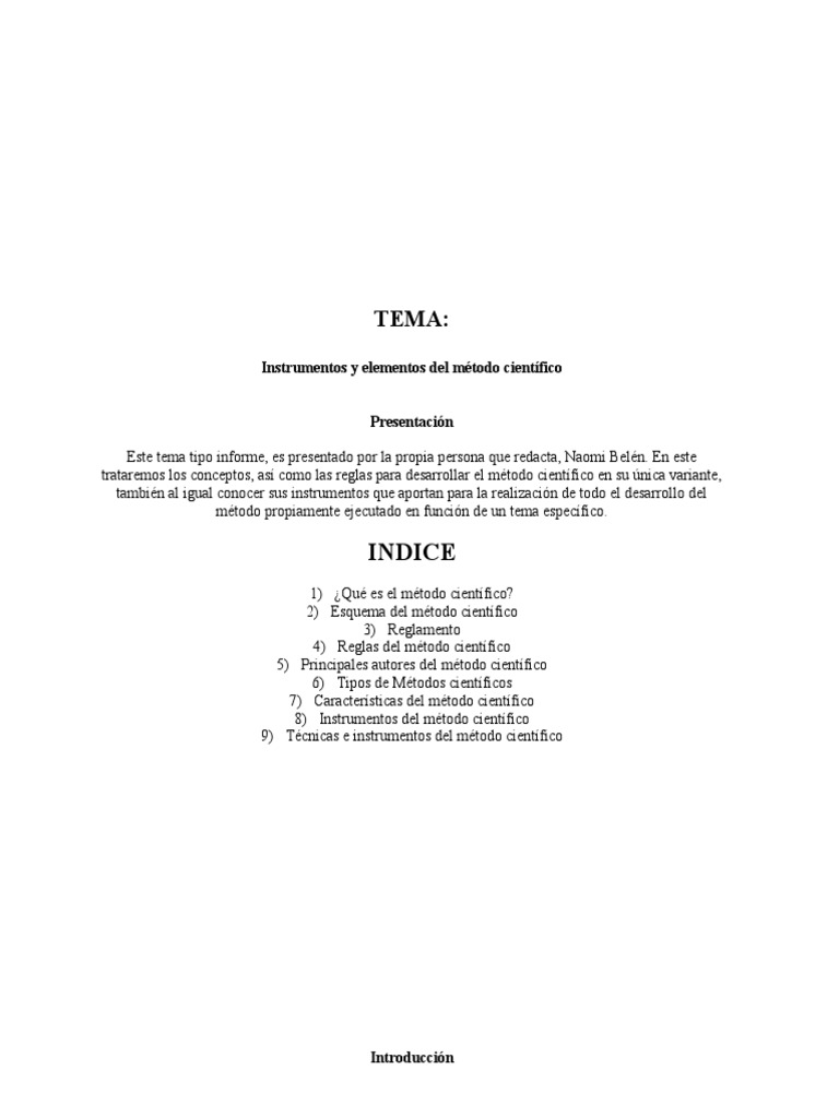Instrumentos del Método Científico | PDF | Método científico ...