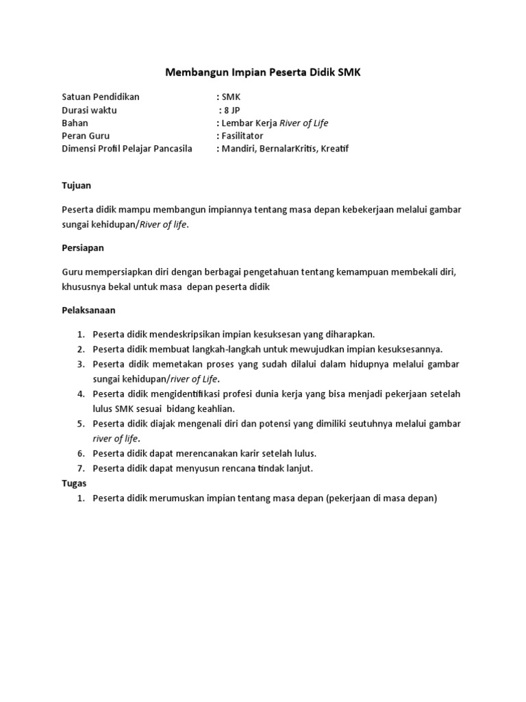 Membangun Impian Karir Siswa SMK | PDF | Seni | Pengembangan Diri