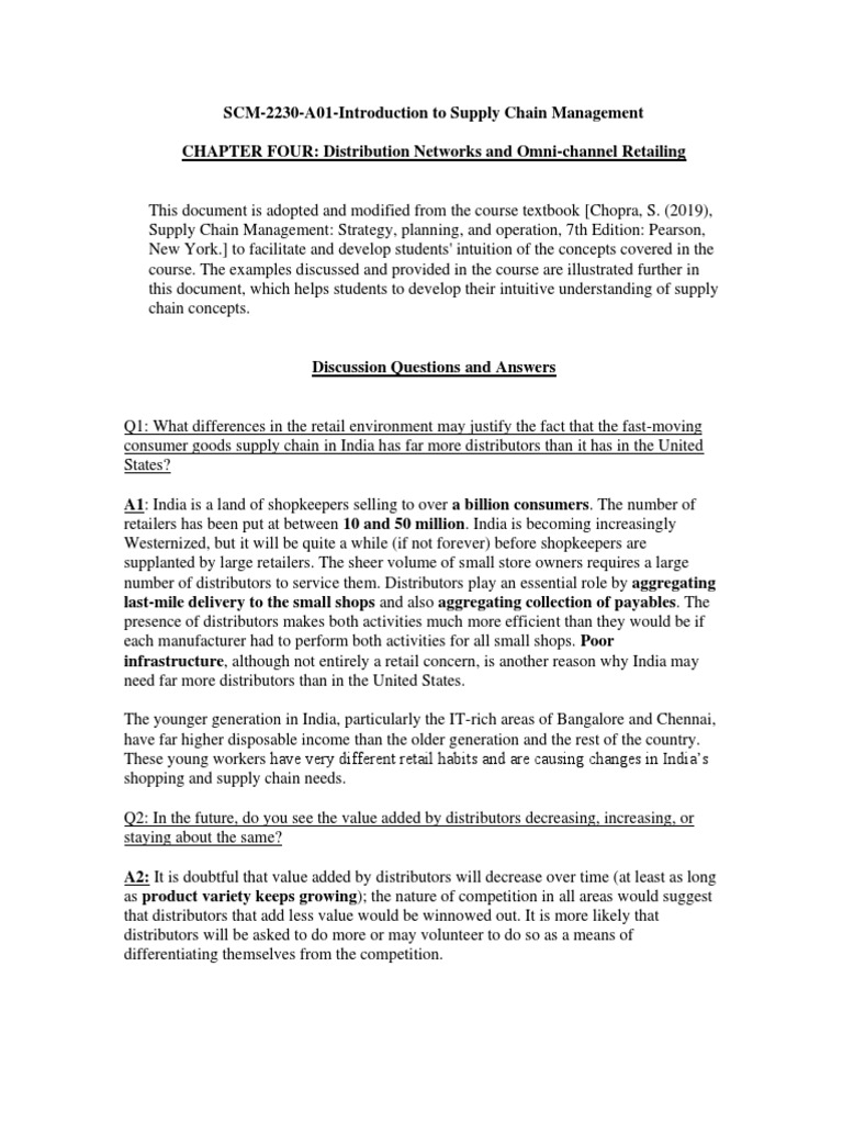 Ch04-Discussion Questions and Answers | PDF | Retail | Warehouse