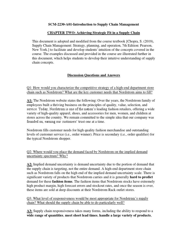 Ch02-Discussion Questions and Answers | PDF | Retail | Supply Chain