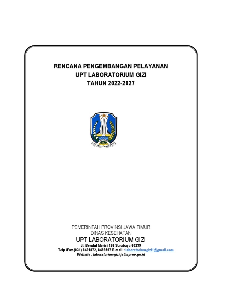 RPP Upt Lab Gizi 2022-2027 | PDF